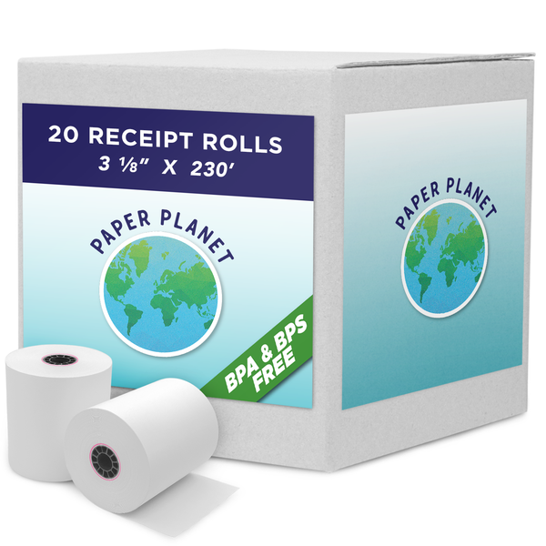 3 1/8" x 230' Phenol Free Thermal Paper | 20 Rolls | BPS Free & BPA Fr ...